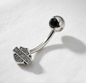Harley-Davidson® Black Crystal B&S Logo Navel Ring HDZ0035 ...